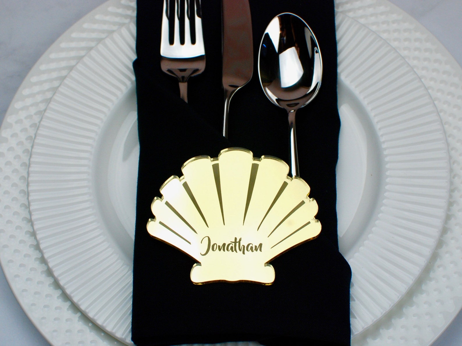 Crab Wedding Name Place Card | Nautical Beach Table Decorations, Laser ...