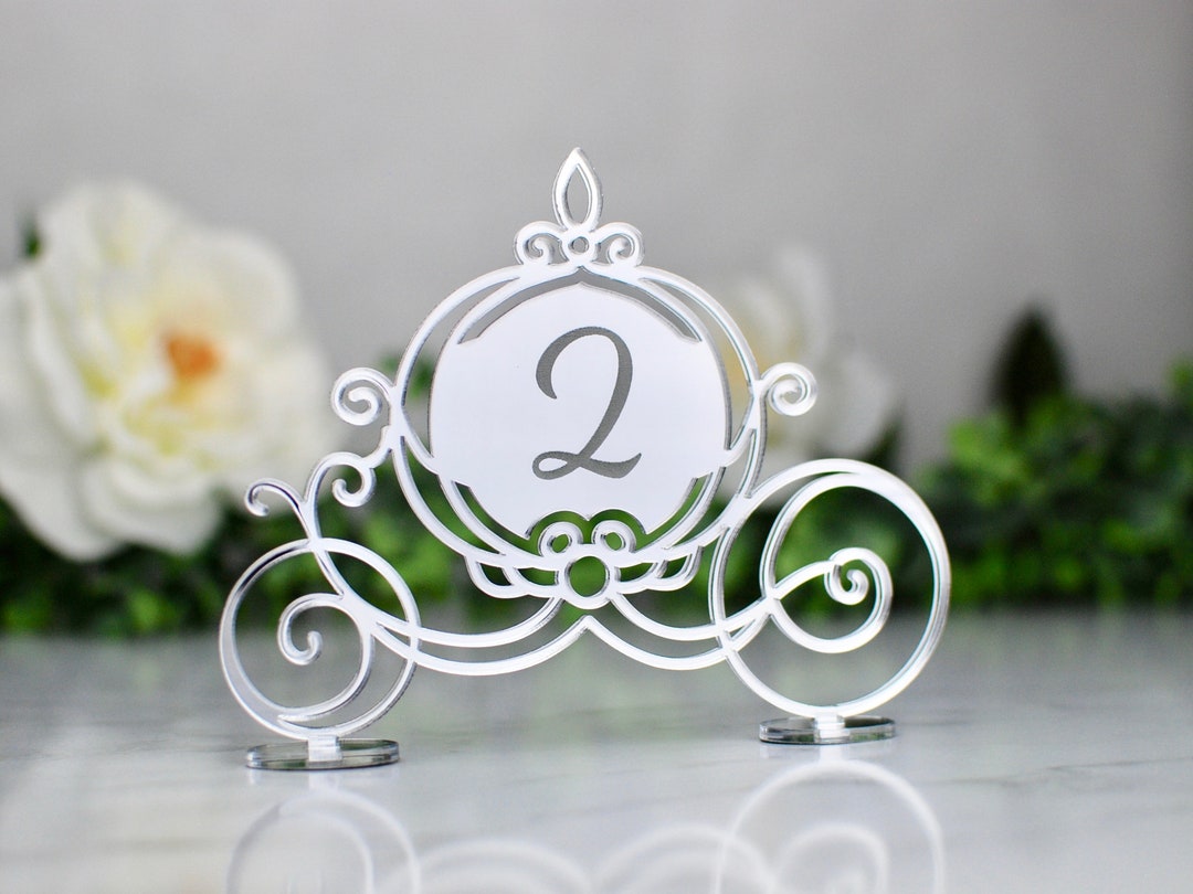 Cinderella Carriage Wedding Table Number | Whimsical | Engraved Laser ...