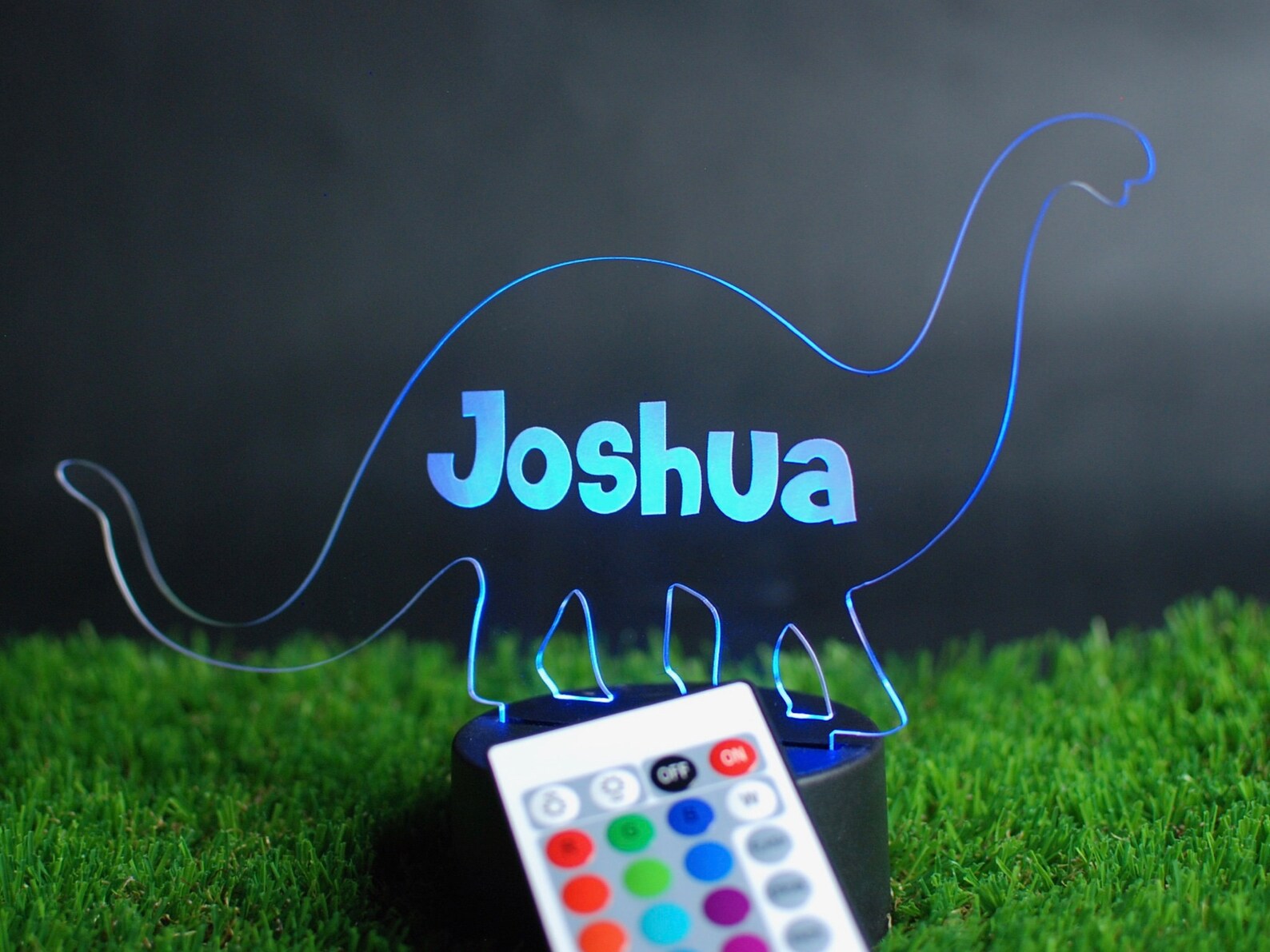 Lighted Dinosaur Cake Topper W/ Your Custom Name Makes a - Etsy