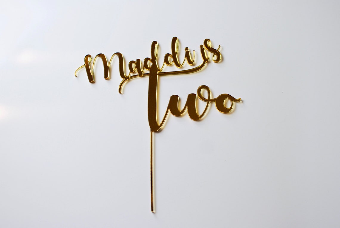 Personalized Name Birthday Cake Topper 2nd Birthday Party | Etsy