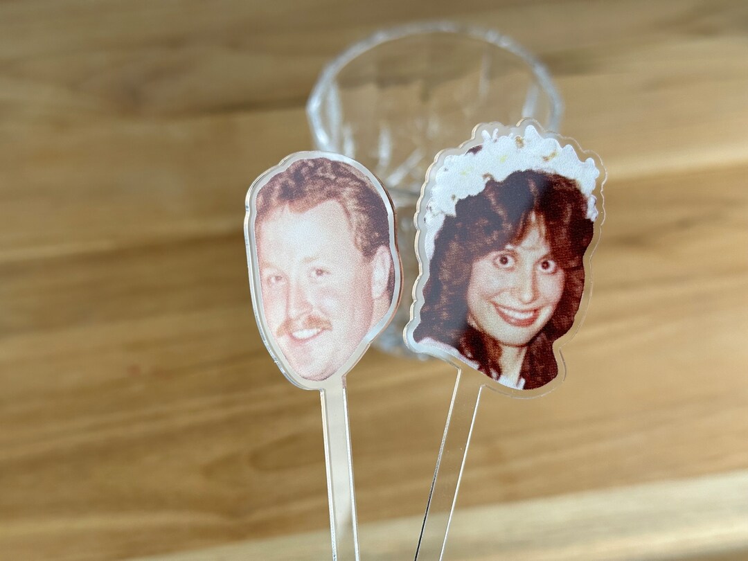Anniversary Printed Face Stir Stick, Acrylic Cocktail Sticks, Wedding ...