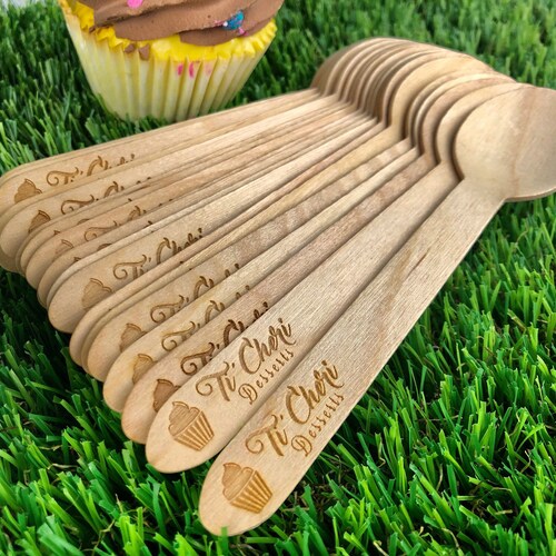 Wooden Spoon Custom Engraved Personalized W/ Your Logo or - Etsy