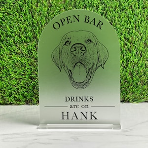 Minimalist Open Bar Sign, Drinks Are on Me, Drinks Are on Us, Dog of ...