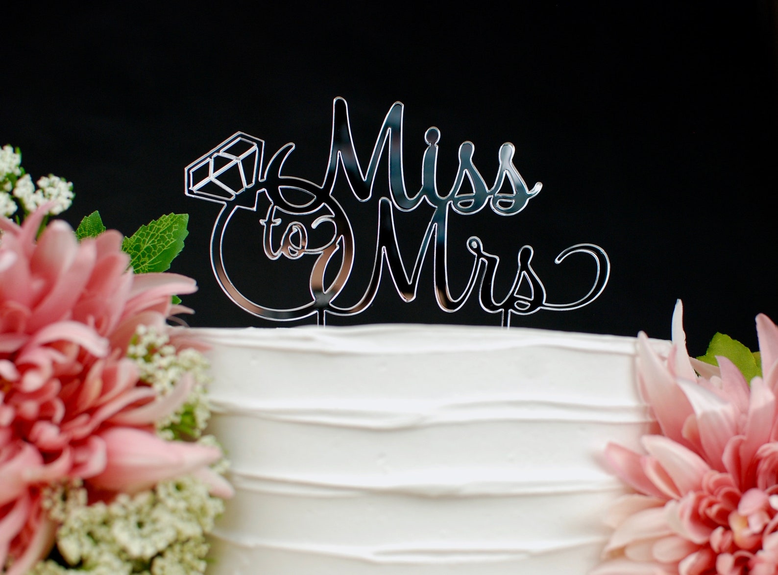 Miss to Mrs. Bridal Cake Topper, Bachelorette Cake Topper, Party ...