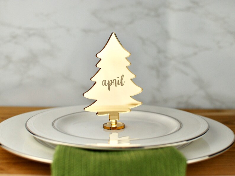 Name Place Card Christmas Tree Personalized Custom Guest - Etsy