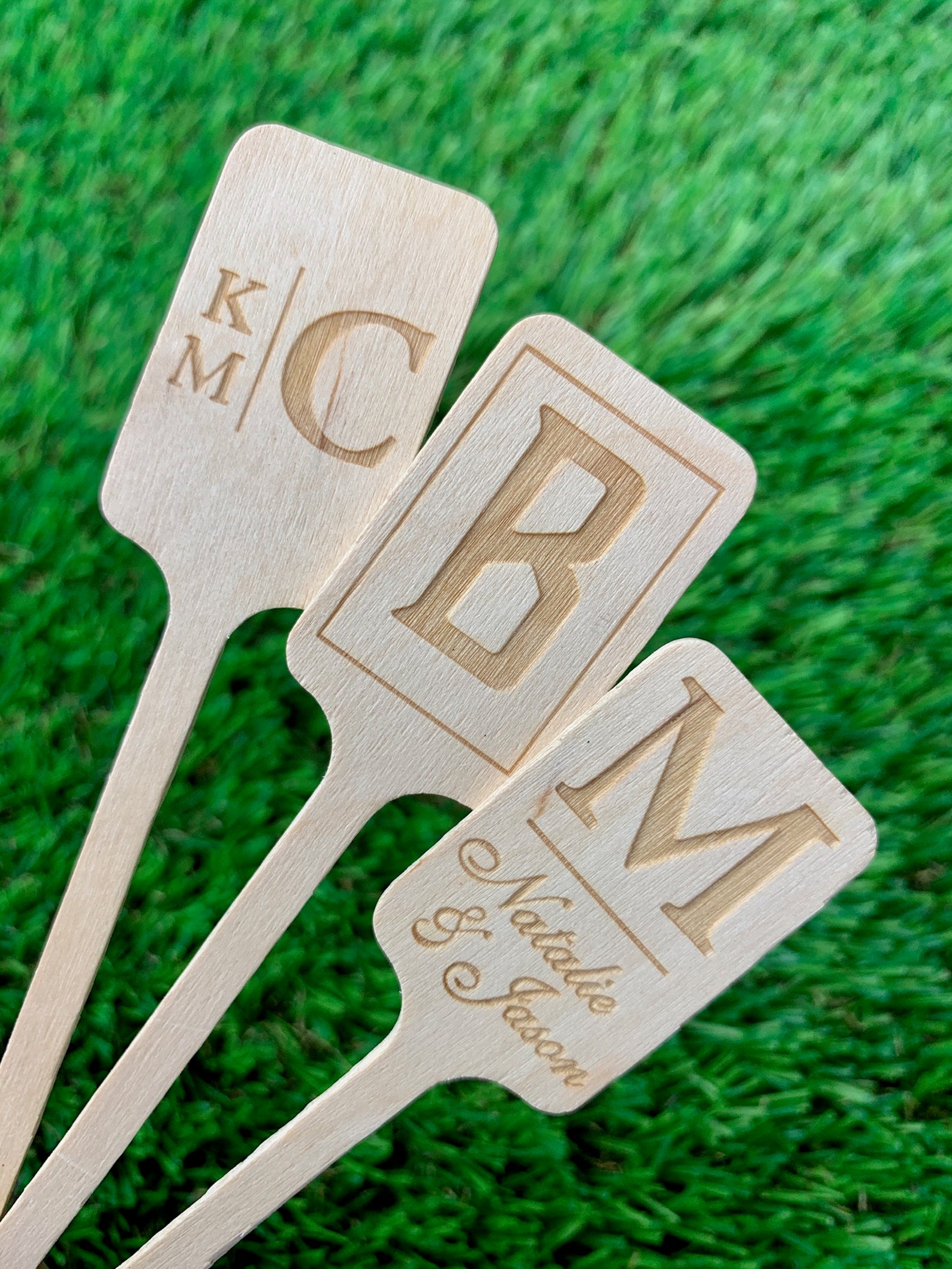 Monogrammed Wood Engraved Stir Sticks, Cocktail Sticks, Wedding Drink ...