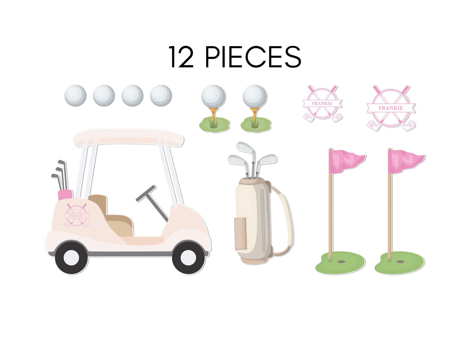 Personalized Large Golf Cart Props, Standee Birthday Party Cutouts ...
