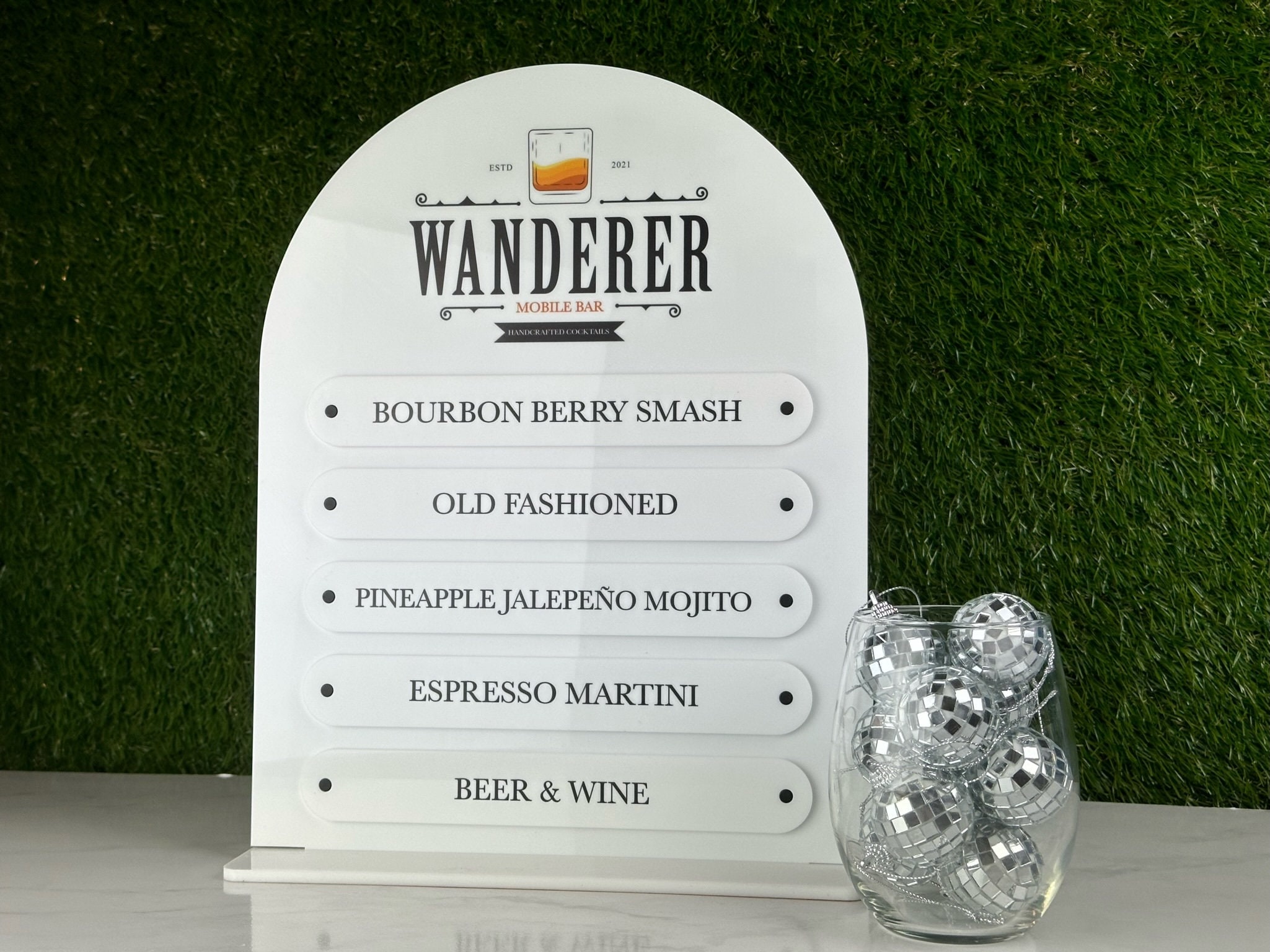 Magnetic Bar Menu Sign, Great for Mobile Bar Carts, Change Out Drink ...