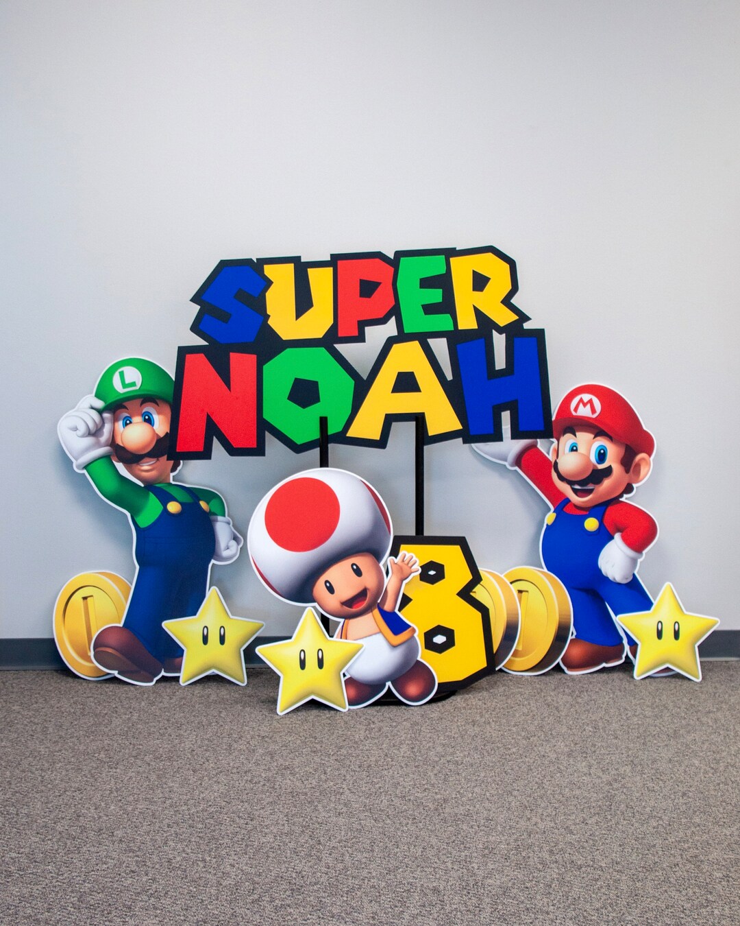 Large Mario Props, Standee Birthday Party Set Cutouts, Customize With ...