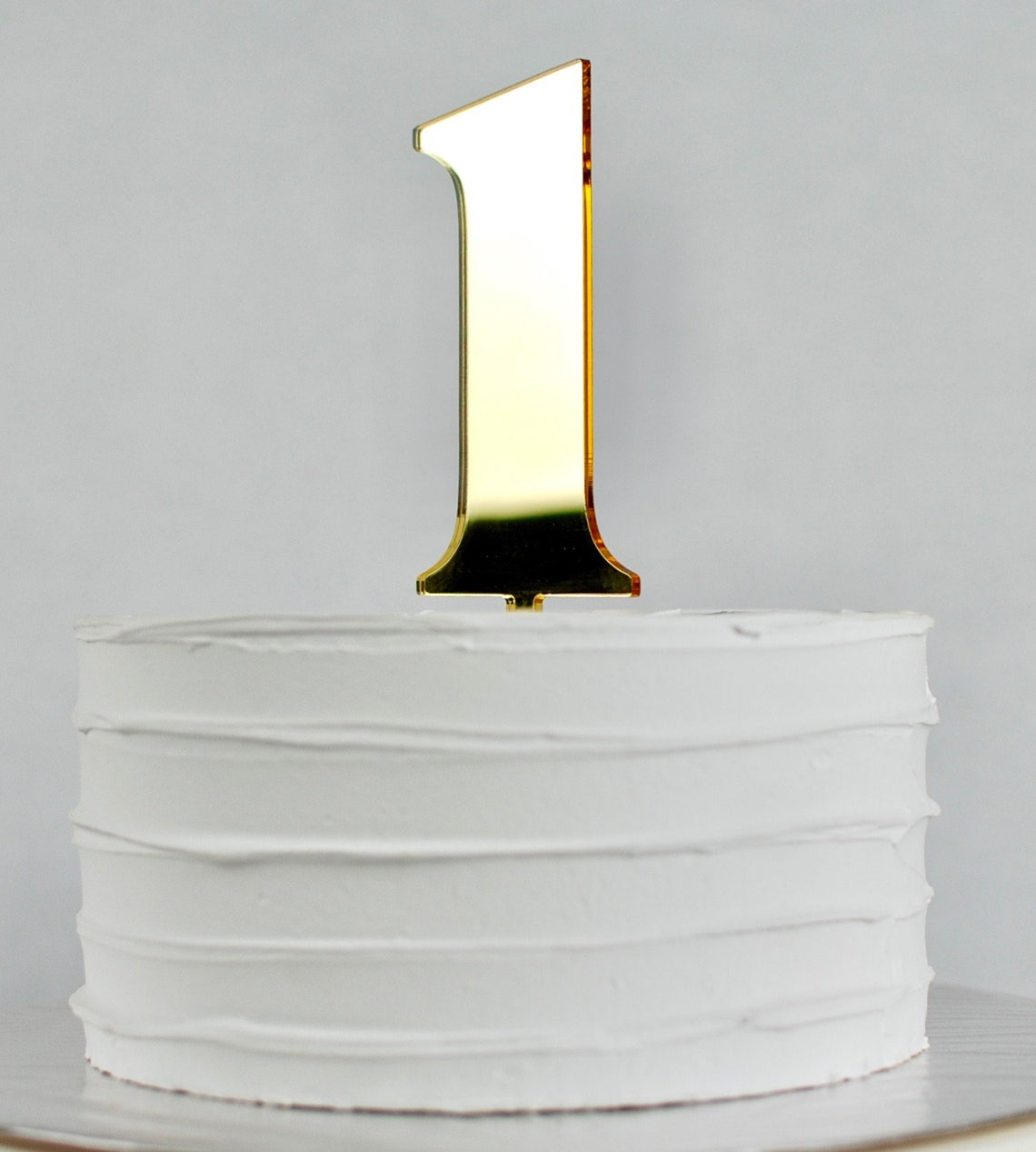 One Birthday Cake Topper Gold Mirrored Acrylic / First - Etsy