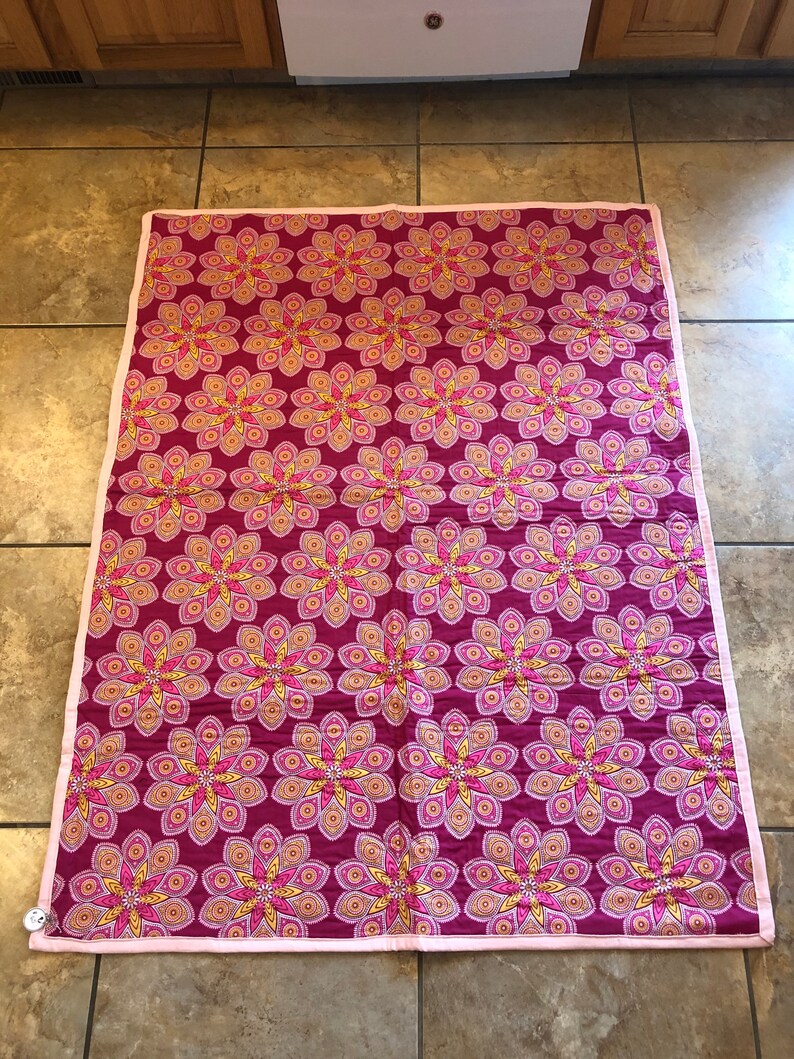 Pink Moroccan Tile Throw Quilt - Etsy