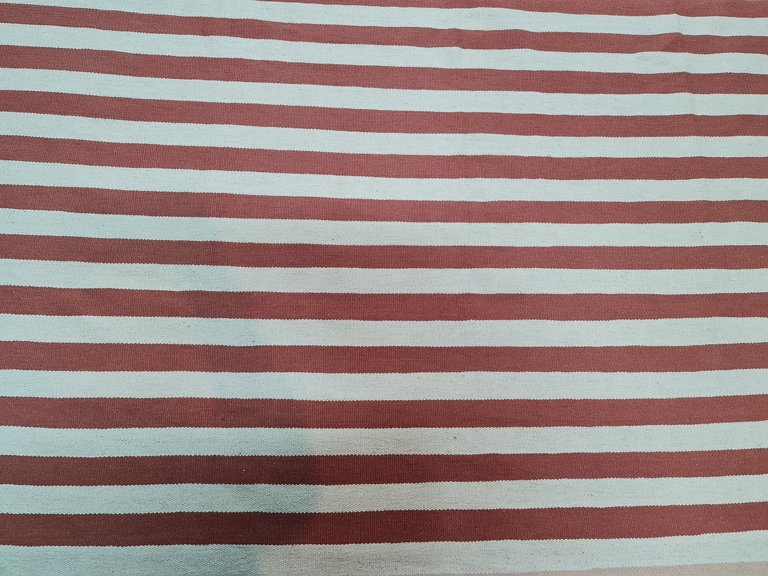 Rust and White Striped Rug Kilim Rug Rustic Rug Stripe Rug - Etsy