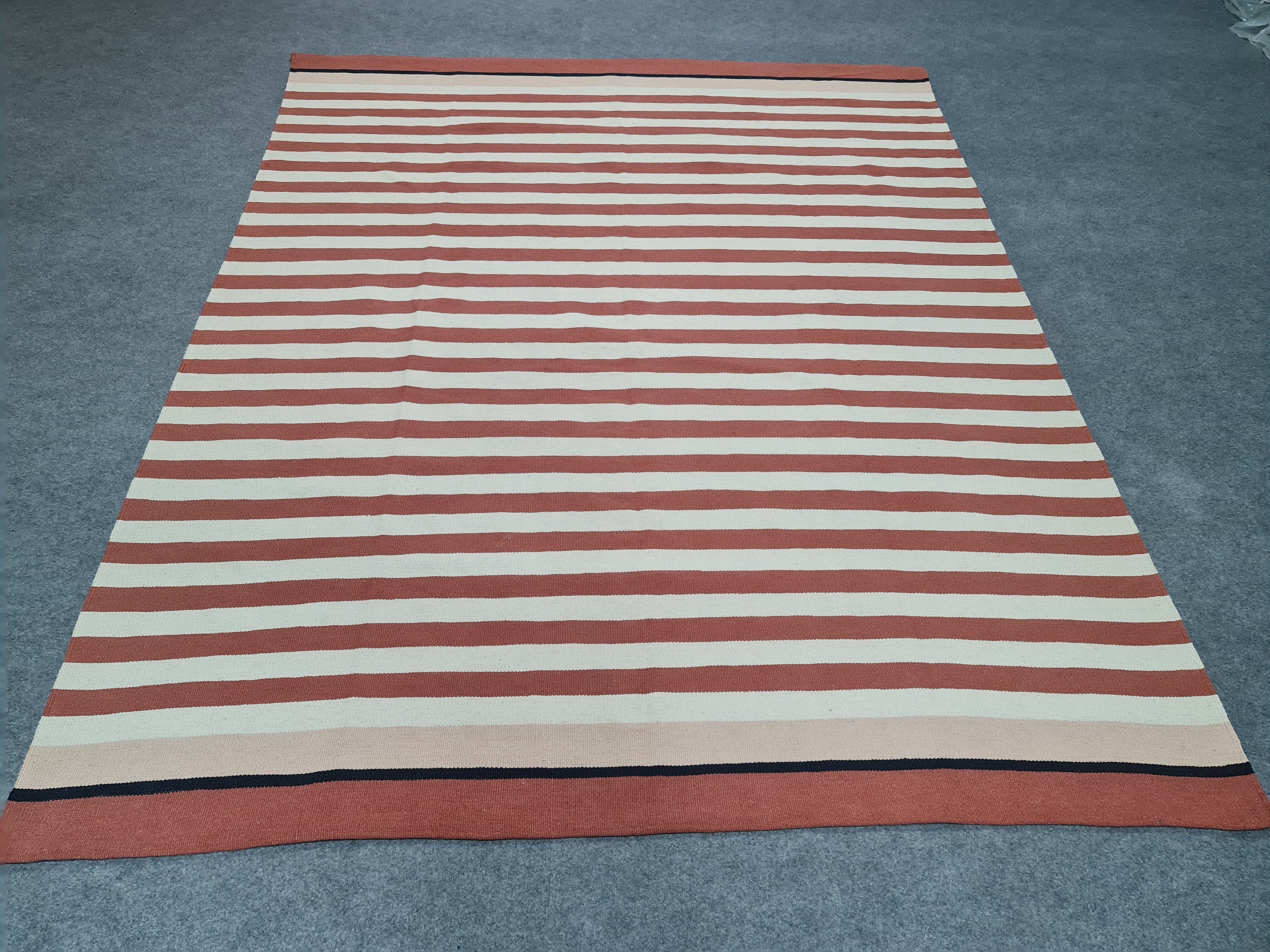 Rust and White Striped Rug Kilim Rug Rustic Rug Stripe Rug - Etsy