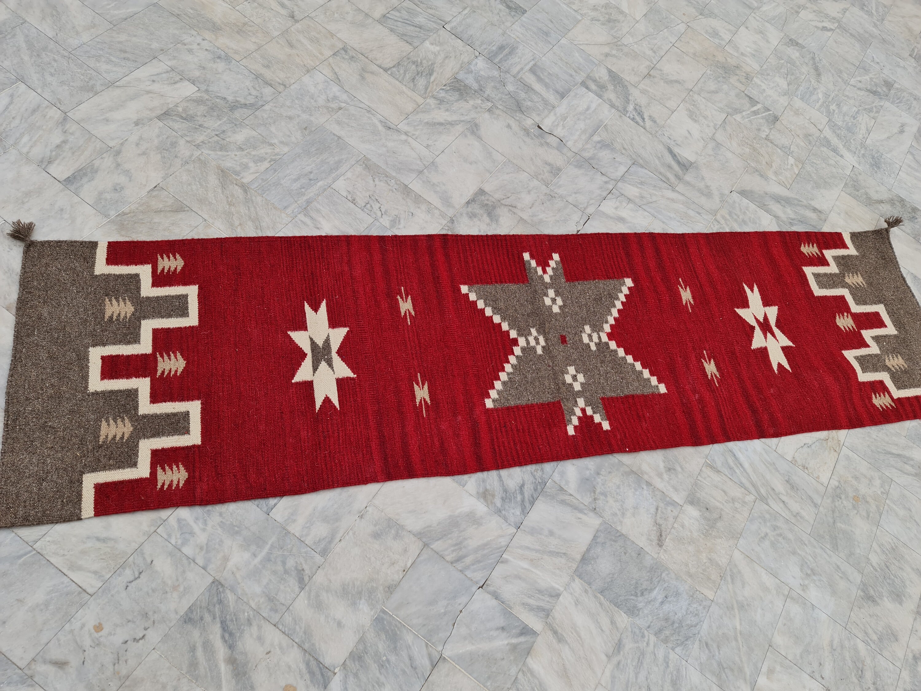 Red Navajo Runner Rug, Red Navajo Rug, Hallway Rug, Corridor Rug, Long ...