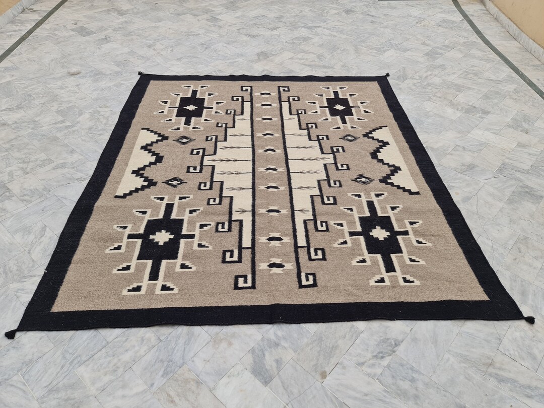 Navajo Rug, Large Navajo Area Rug, Brown and Black Navajo Rug, 8x10 ...