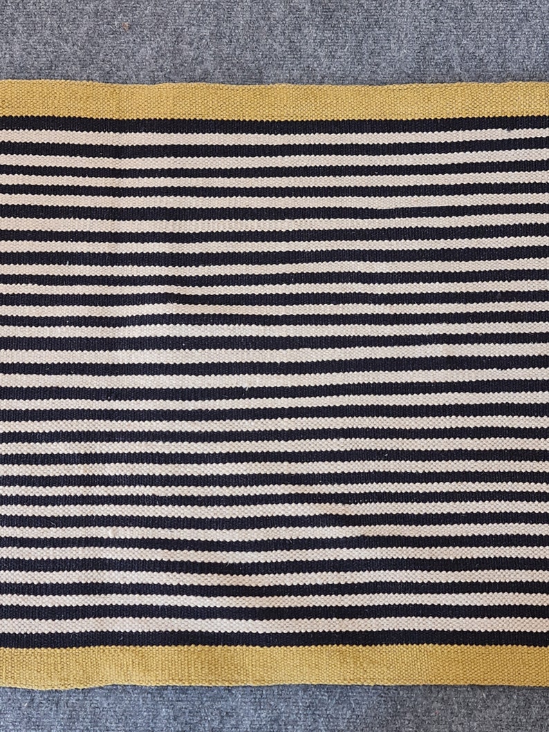 Black and White Runner, Rug Runner, Custom Runner, Hallway Rug, Wool ...