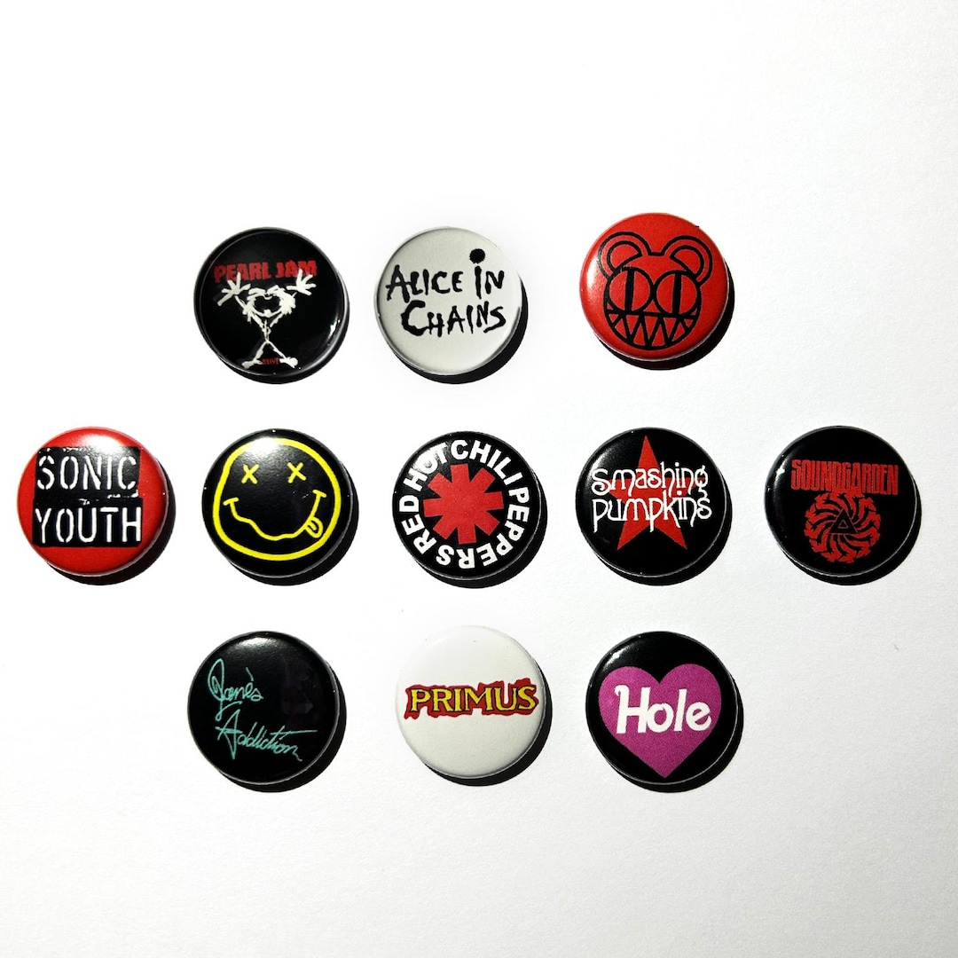 90's GRUNGE Bundle Set of 10 1 Metal Pinback Buttons - Etsy