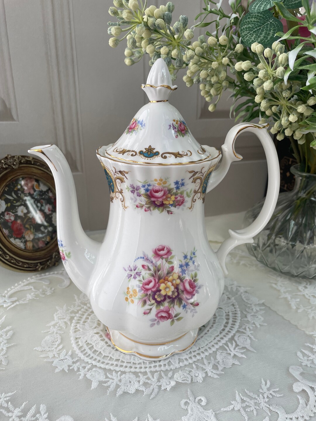 Royal Albert Berkeley Small Coffee Pot 1.5 Pt | Vintage Bone China ...