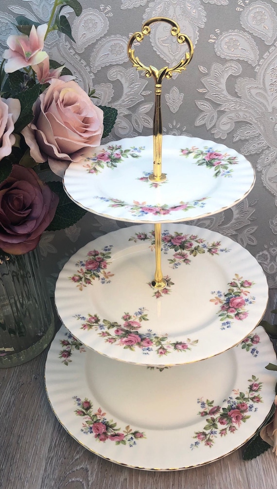 Royal Albert moss Rose 3 Tier Stand Perfect for Party - Etsy