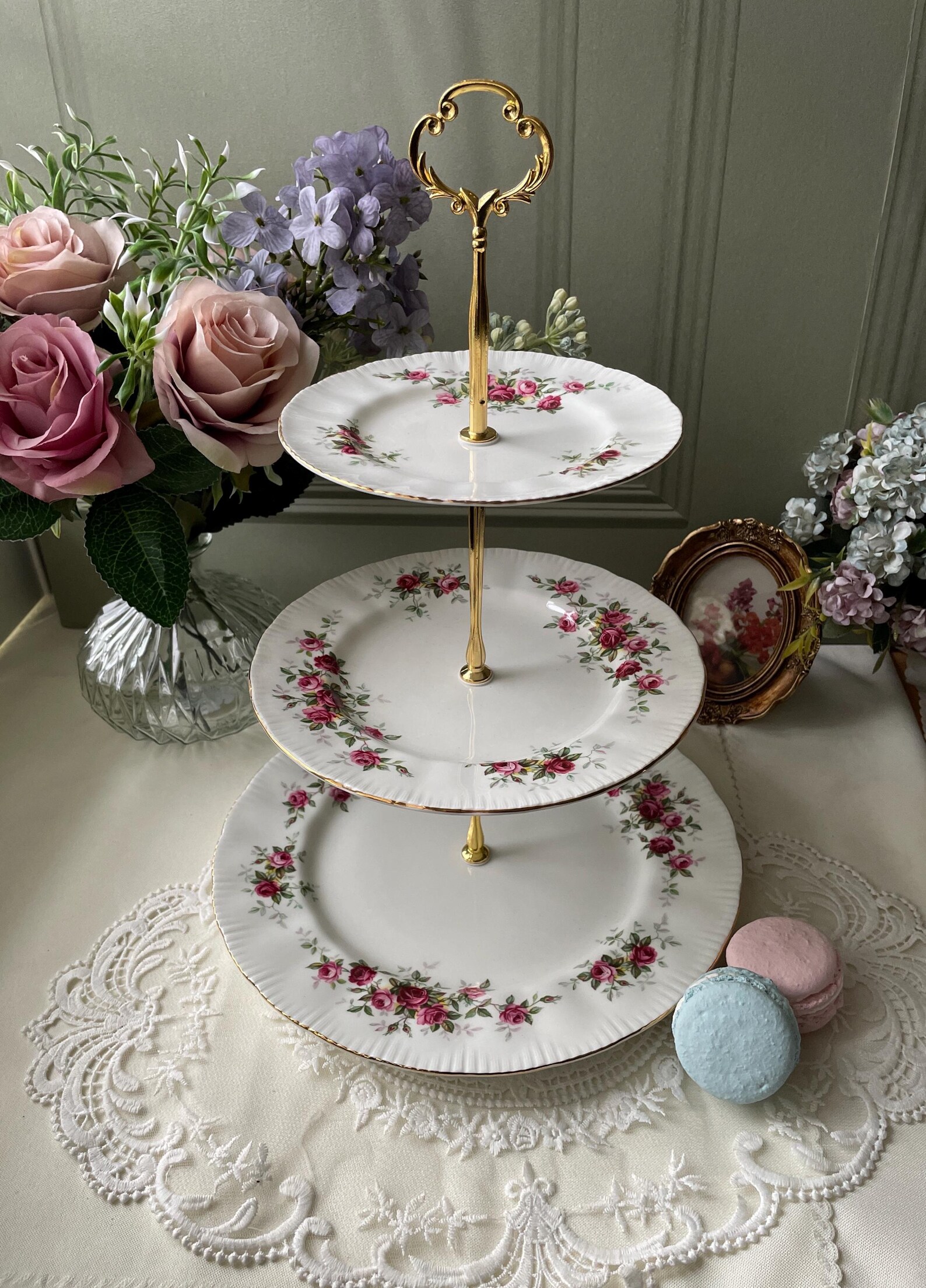 Royal Standard ‘rambling Rose’ Cake Stand 3 Tier Cake Stand Perfect for ...