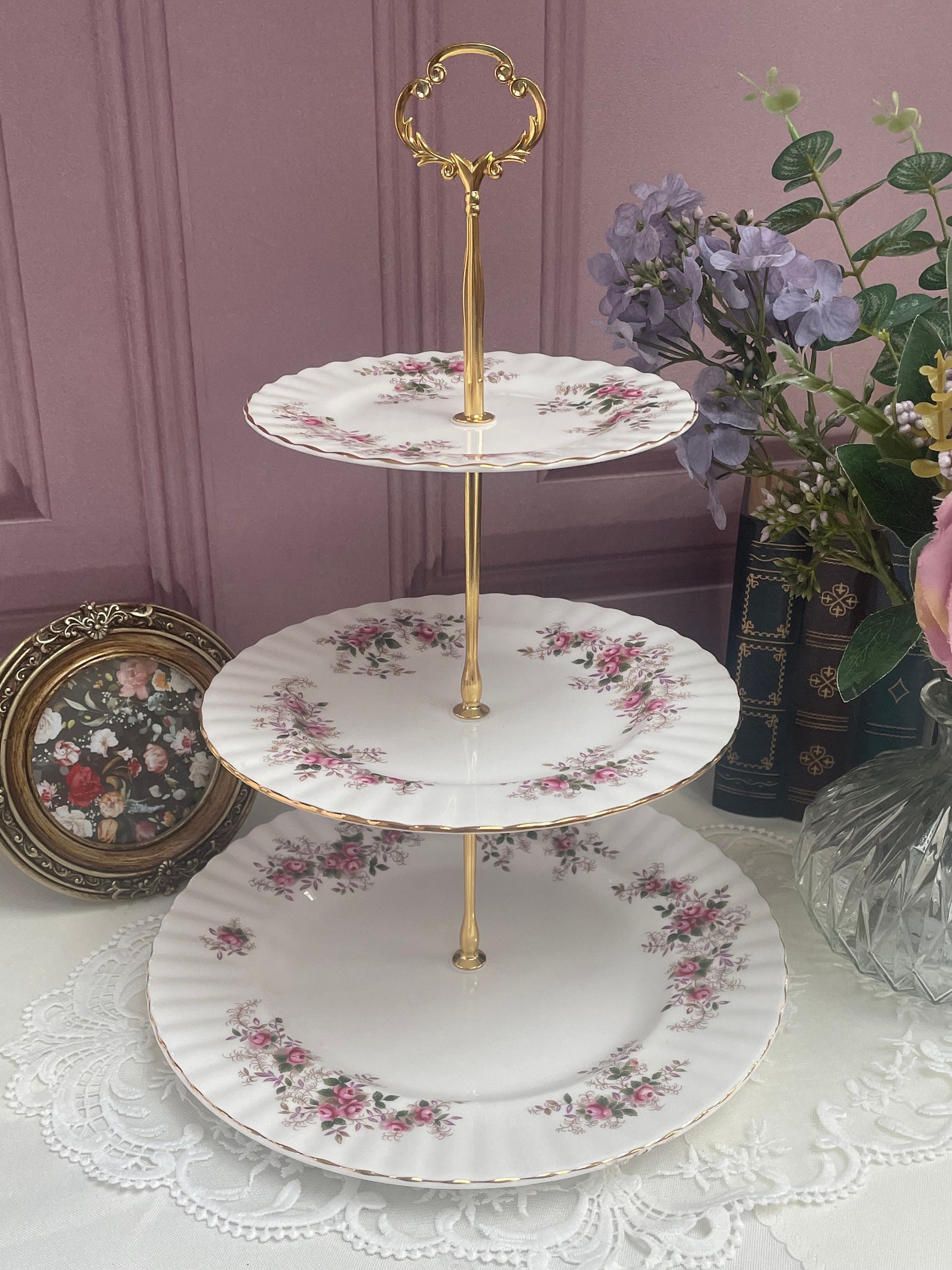Royal Albert Cake Stand ‘lavender Rose’ Vintage Cake Stand - Perfect ...