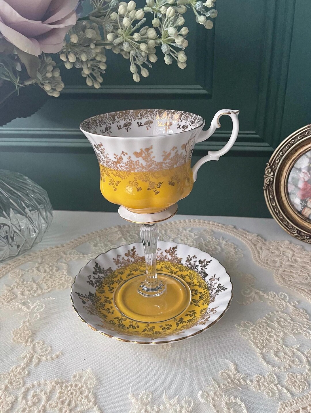 Tipsy Marsha - Royal Albert ‘regal Series Yellow’ Cocktail Teacup ...