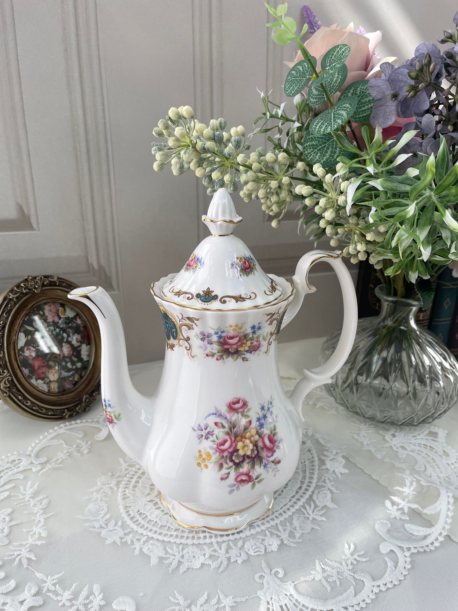 Royal Albert Berkeley Small Coffee Pot 1.5 Pt | Vintage Bone China ...