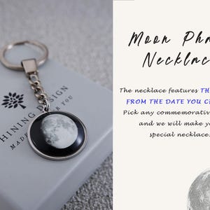 Custom Moon Phase Keychain: Personalized Date Engraved Gift - Etsy