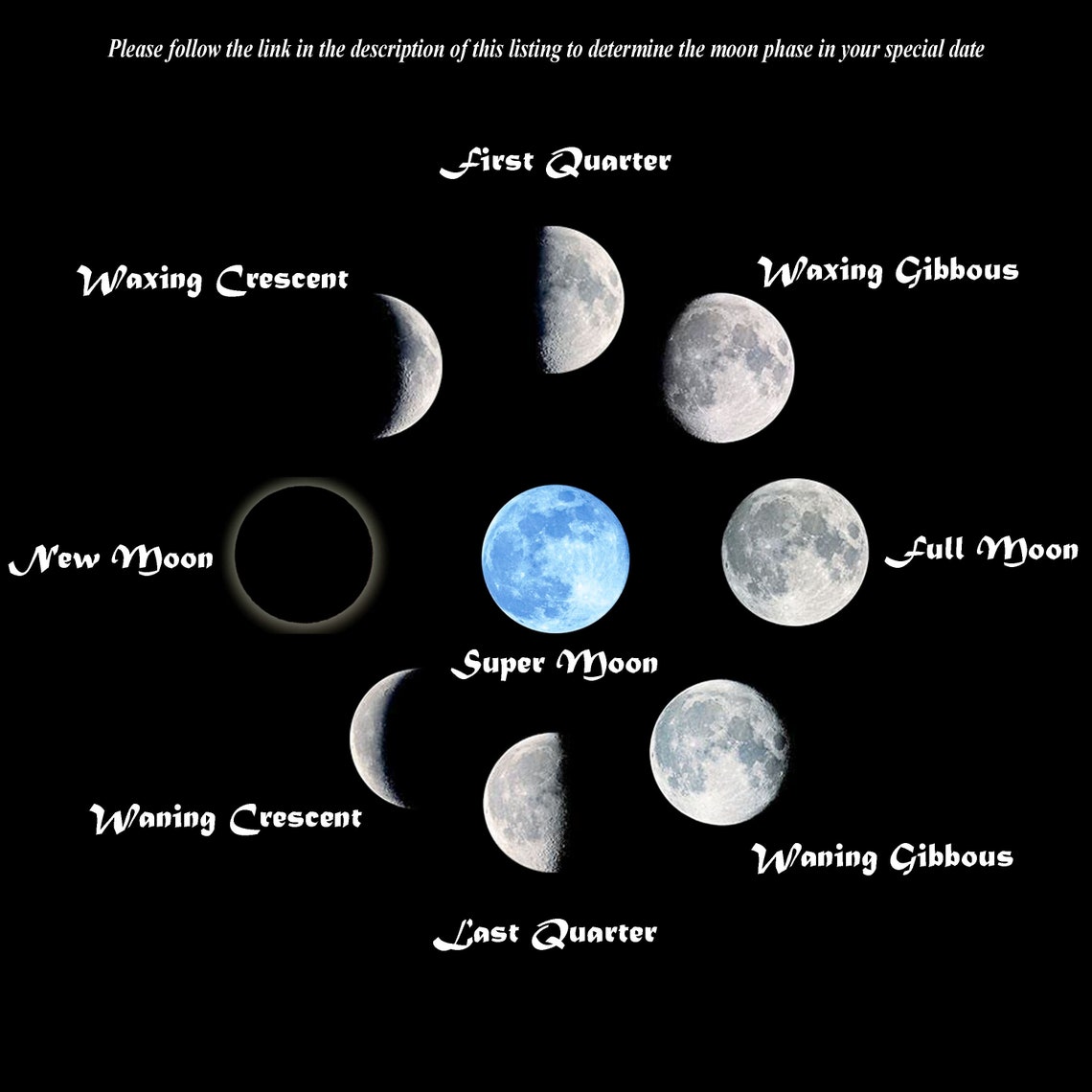 Custom Moon Phase Sliver Chocker Necklace With Gift Box Birth - Etsy