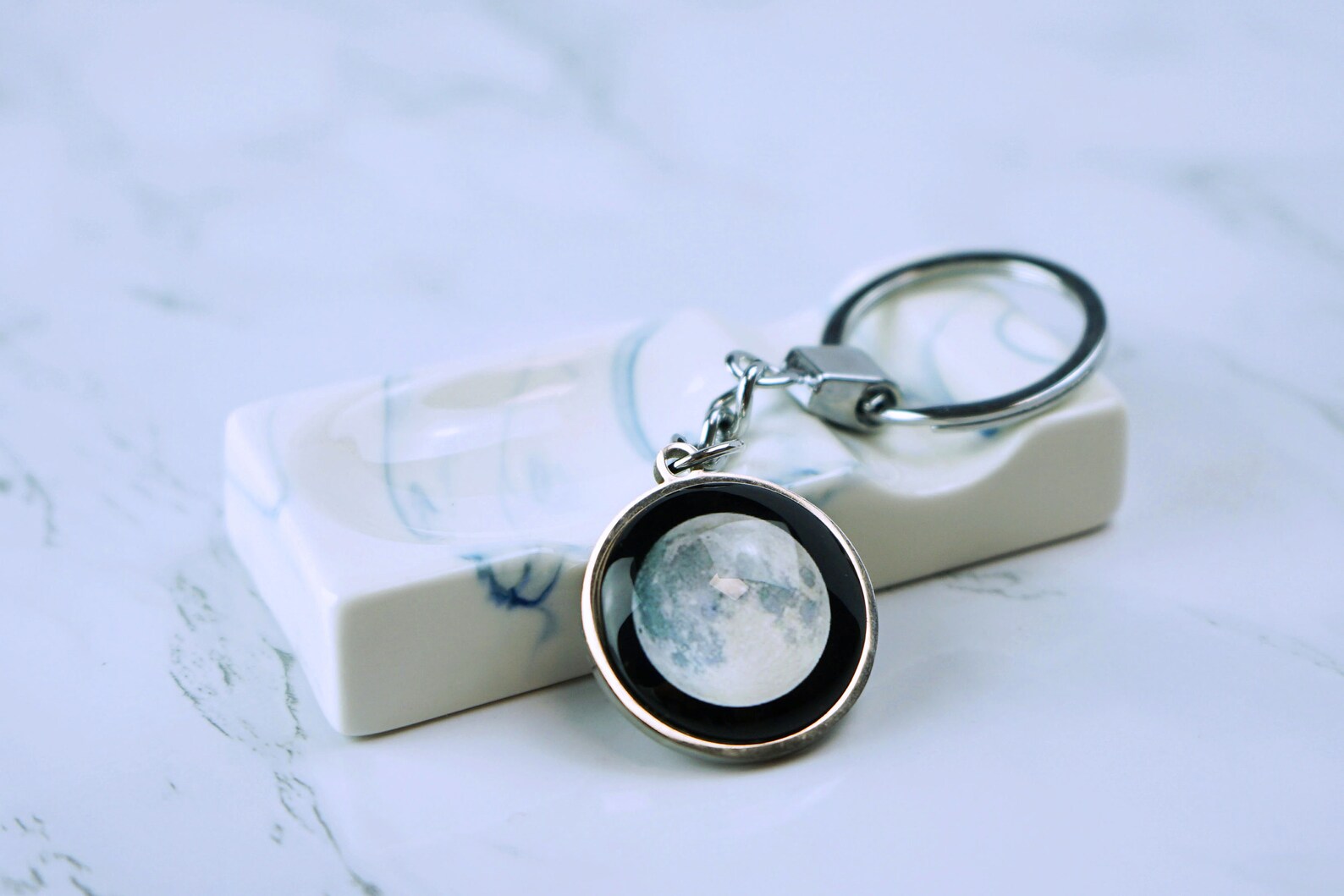 Custom Moon Phase Keychain, Personalized Engraved Keychain for Men ...