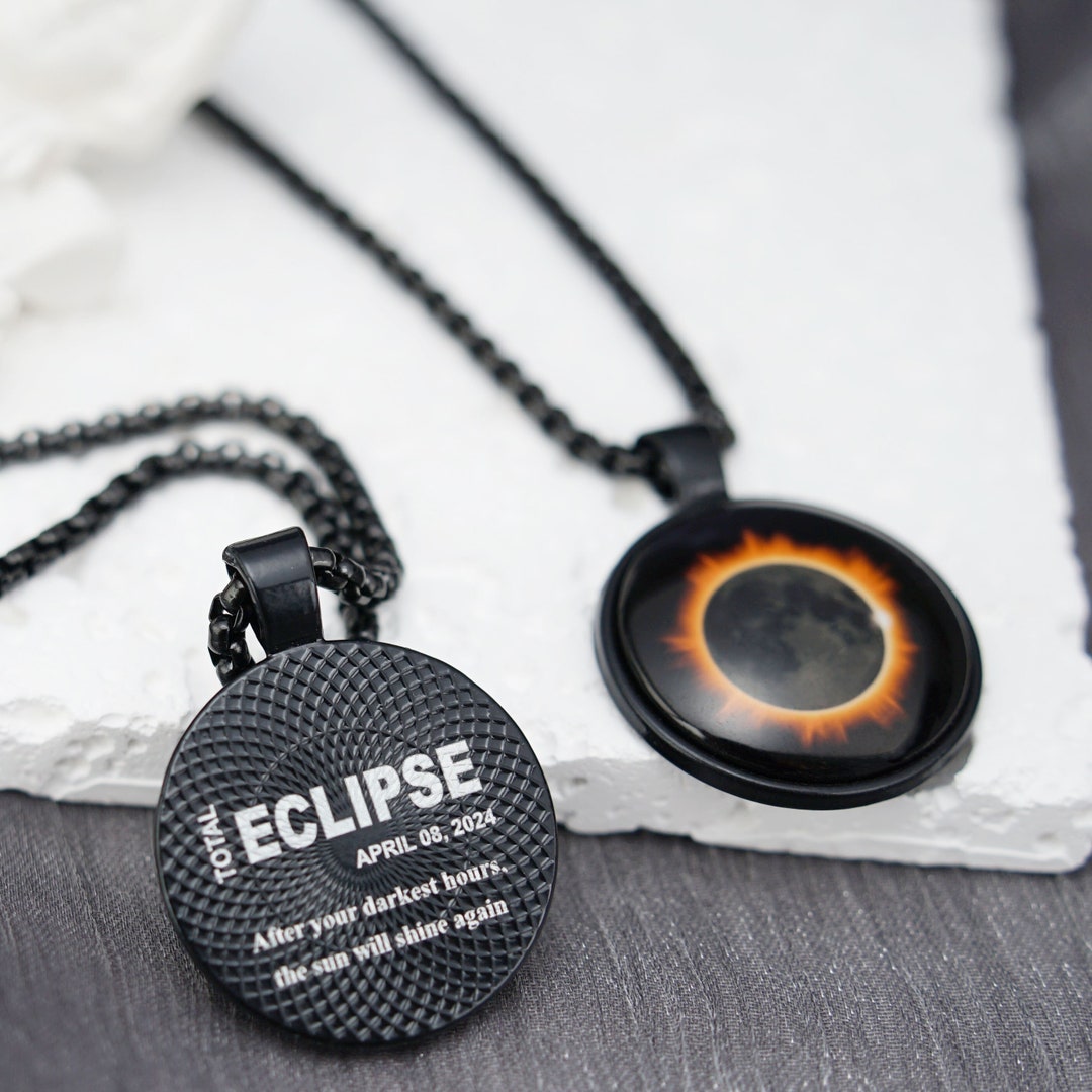 Personalized Total Solar Eclipse 2024 Pendant: Astronomy Charm - Etsy