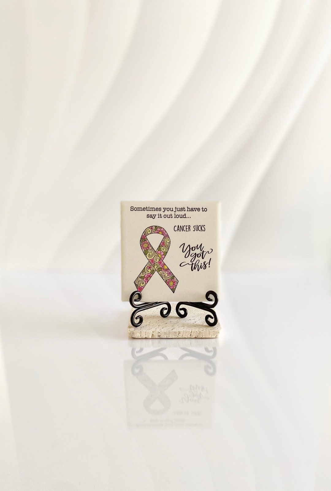 Breast Cancer Ring the Bell Survivor Art, Hand Painted Tile Cancer ...