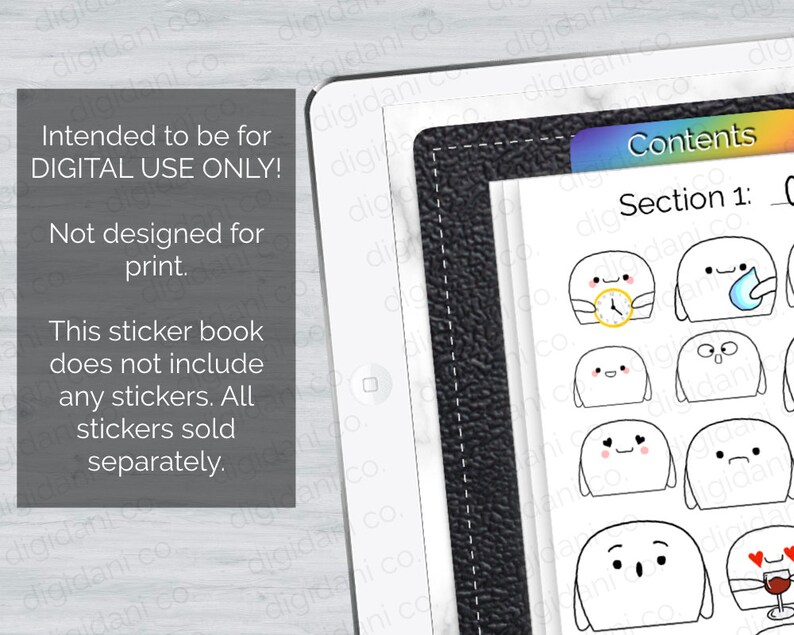Digital Sticker Book With Functioning Table of Contents - Etsy