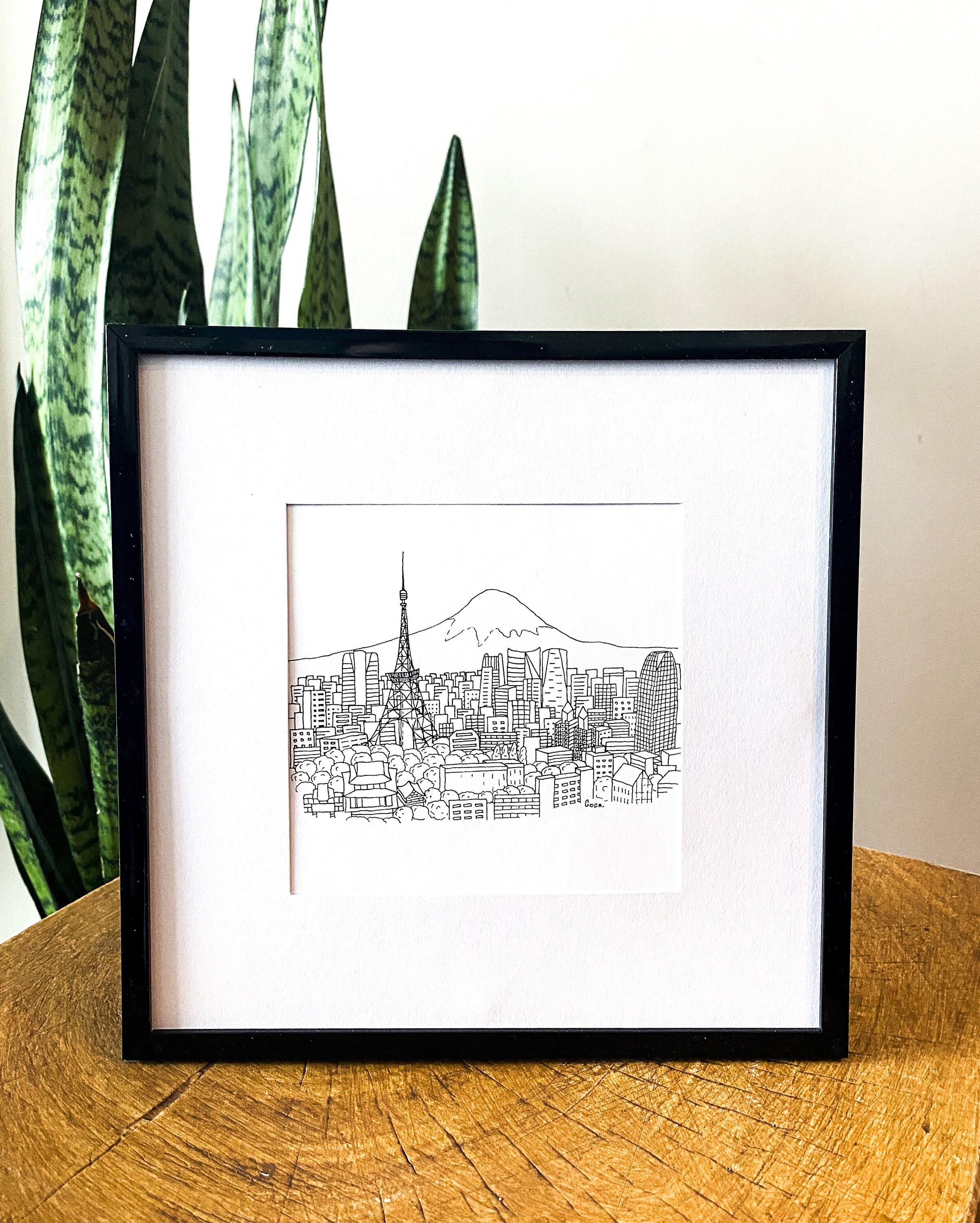 TOKYO JAPAN Black and White Cityscape Print | Etsy