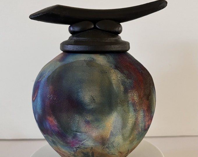Copper Raku Urn for Ashes, Human Ash Urn, Pet Urn, Dog Urn, One of a ...