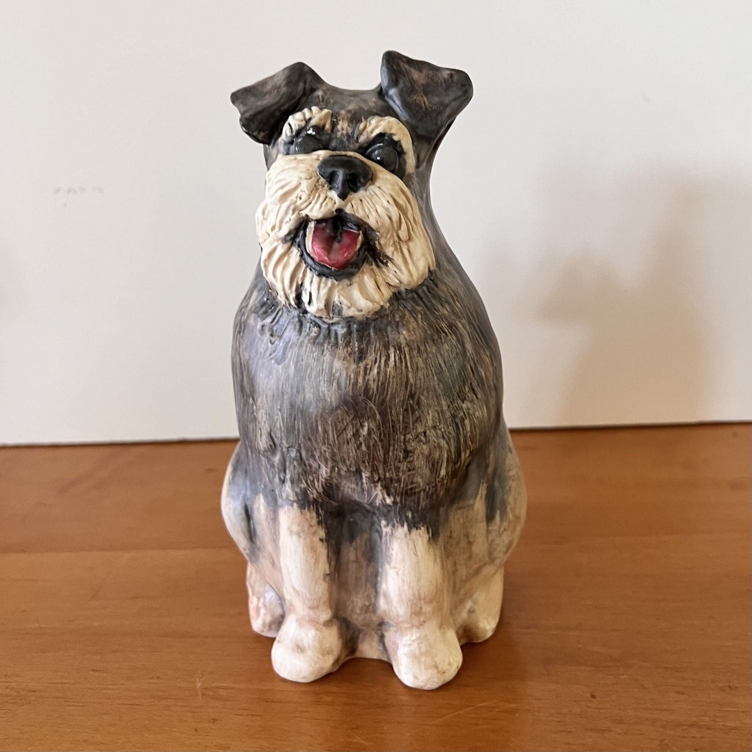 Schnauzer Memorial Dog Urn, A Beautiful Hand Sculpt Schnauzer Dog With ...