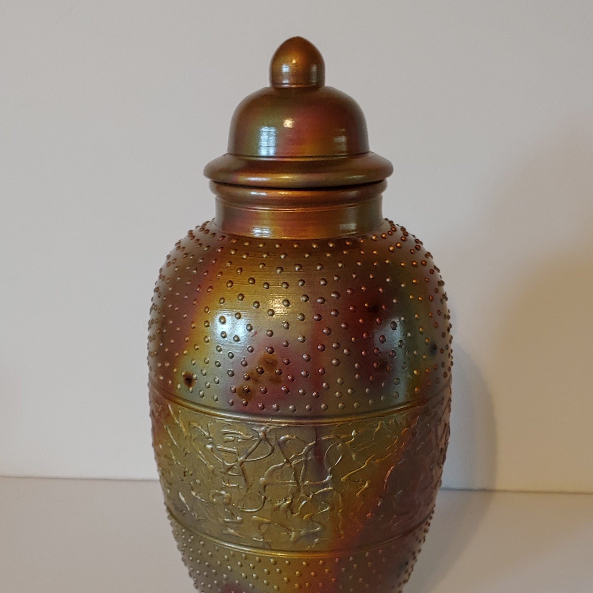 Copper Urn for Human Ashes Copper and Gold Colored Raku - Etsy