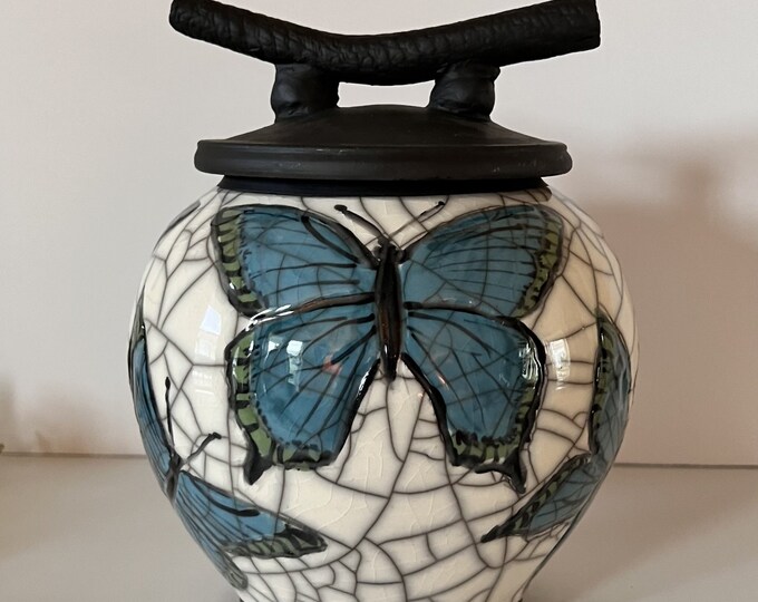 Butterfly Urns for Ashes Handmade Ceramic Cremation Urns-blue - Etsy