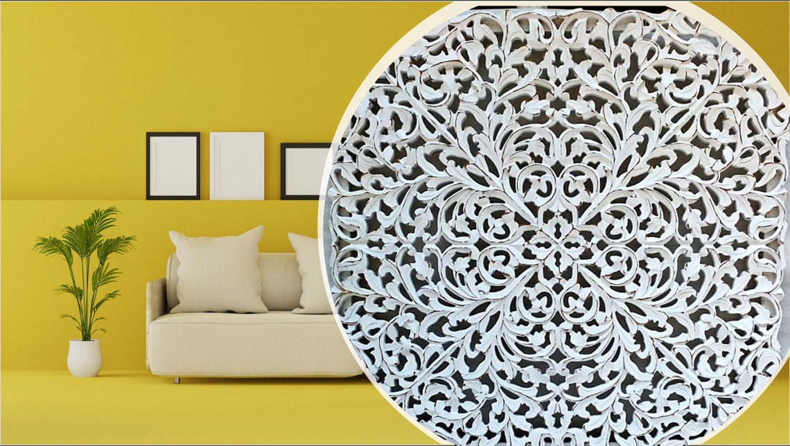 Kraft Mistry Wooden Wall Carving Décor Headboard Panel Deja | Etsy