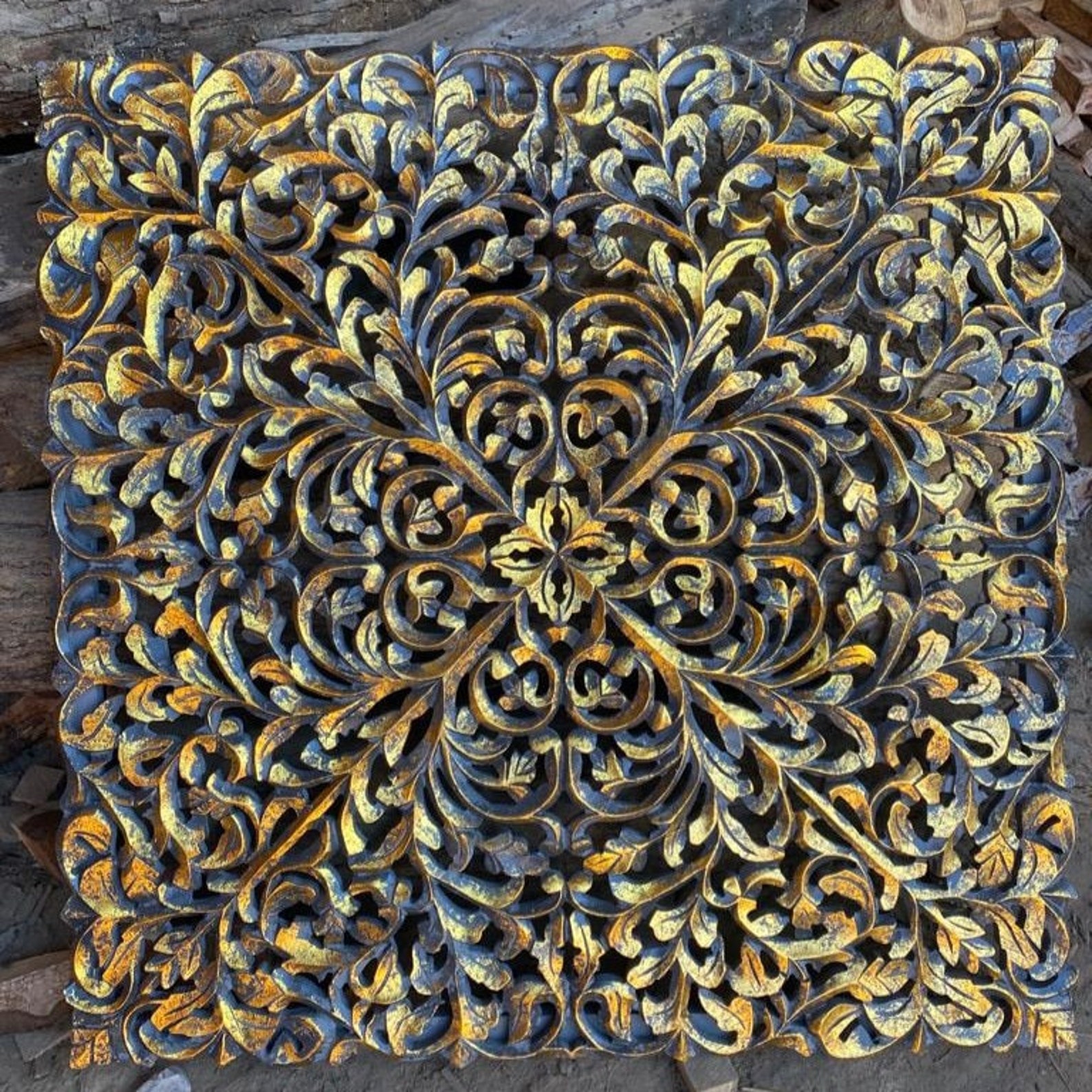 Kraft Mistry Wooden Wall Carving Décor Headboard Panel Deja - Etsy