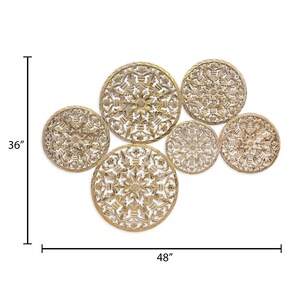 Kraft Mistry Set of 6 Wooden Bohemian Wall Carving Décor Headboard ...