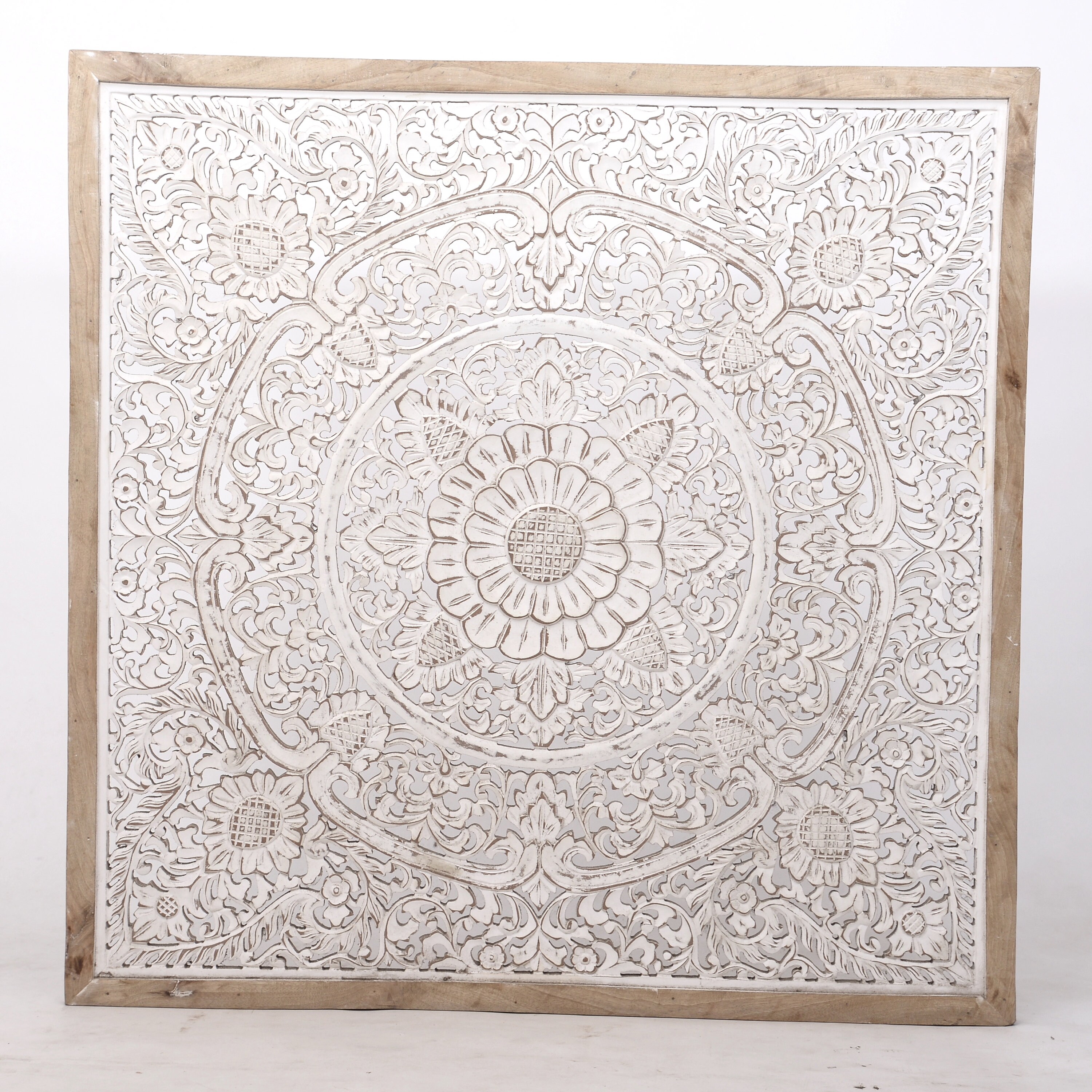 Kraft Mistry Teak Wood Wall Carving Décor Headboard Panel Deja ...