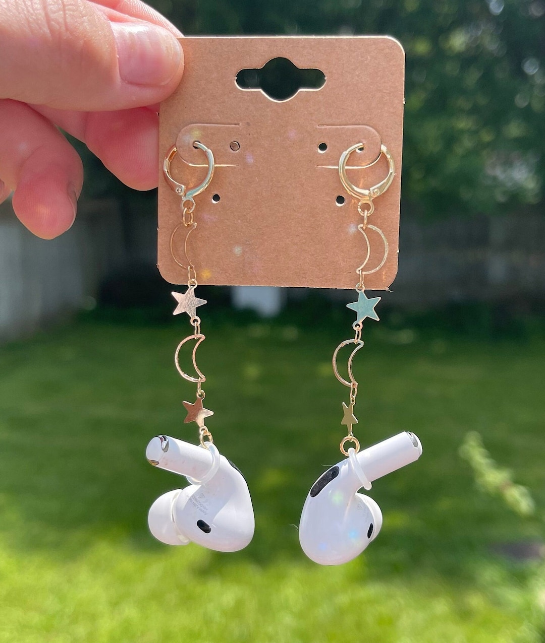 Anti-loss Apple Airpods Earring Holder Concert, Gold Plated, Celestial ...