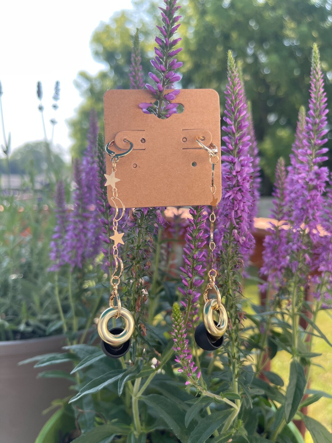 Loop Earplug Earrings Holder Concert Gold-plated, Celestial, ADHD ...