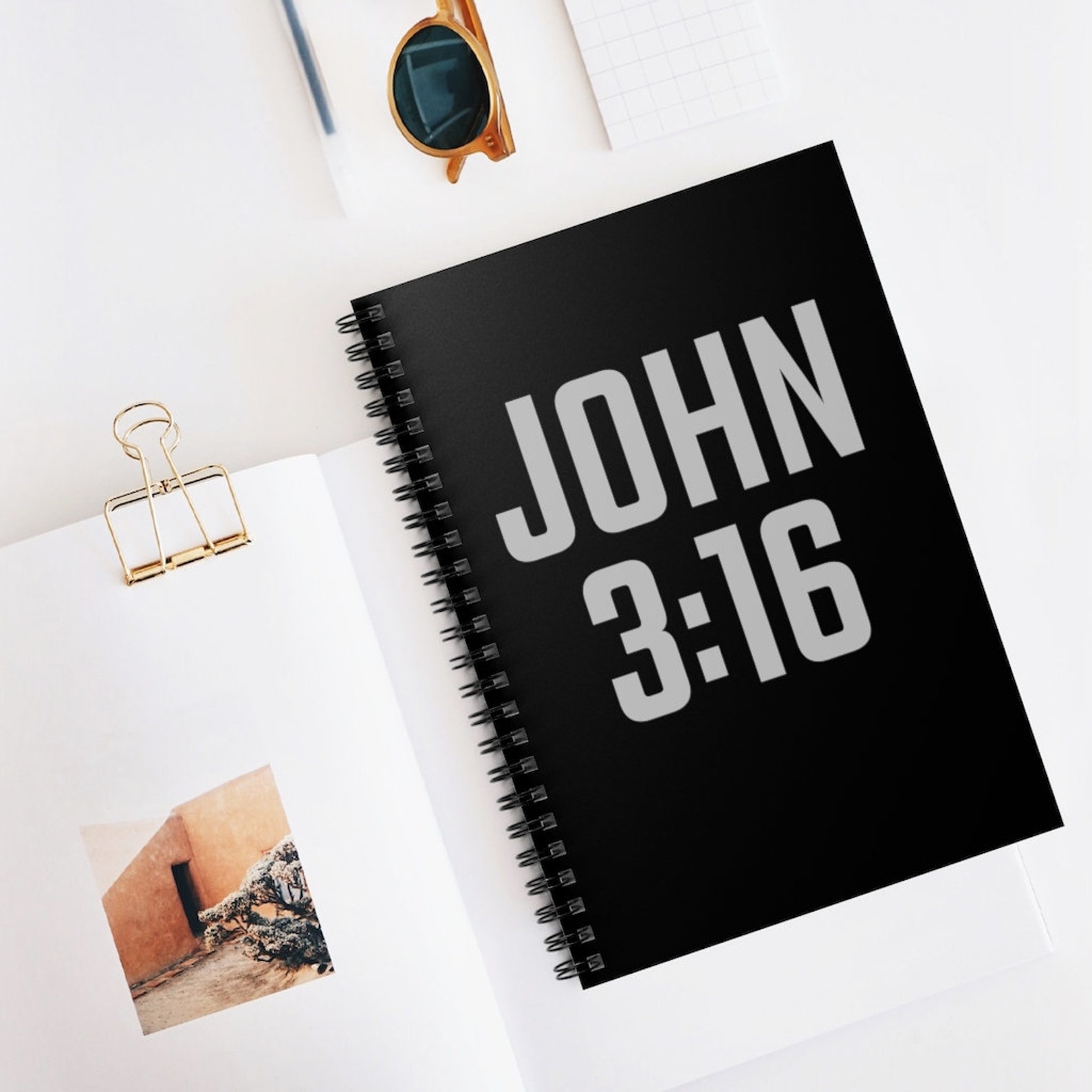 John 3 16 Black Spiral Notebook Mens Notebook Christian | Etsy
