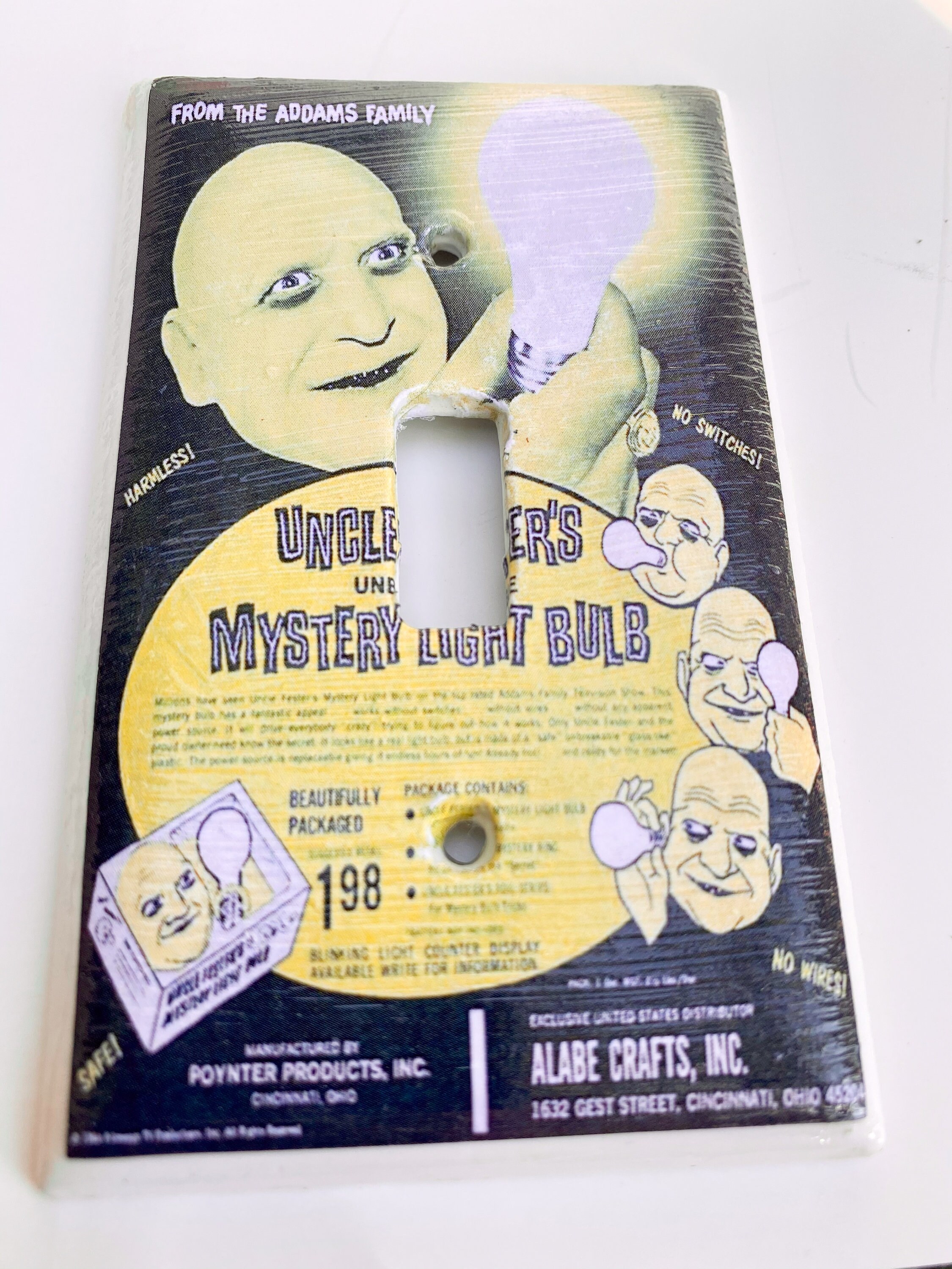 Uncle Fester Mystery Light Bulb Light Switchplate Addams | Etsy