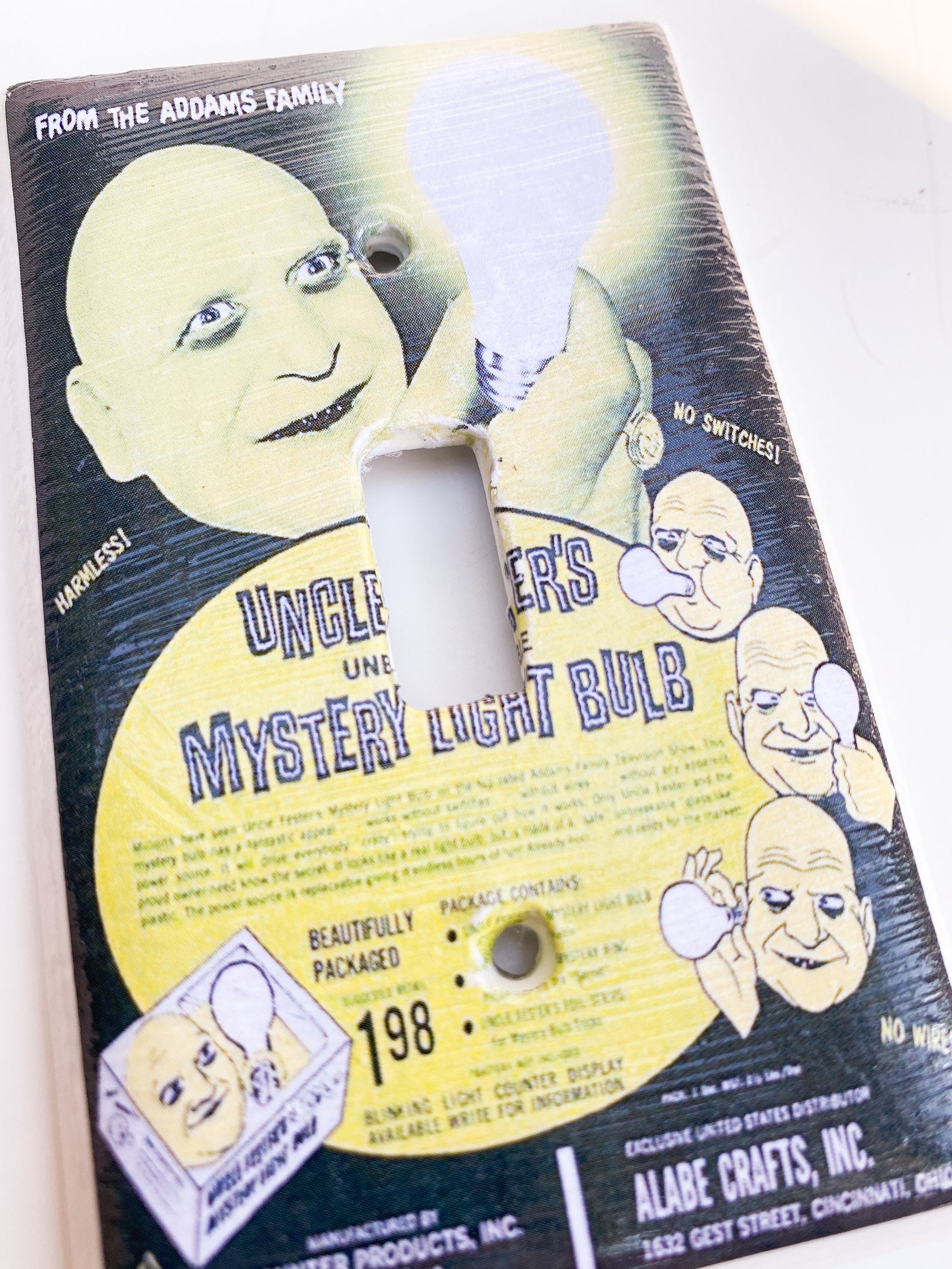 Uncle Fester Mystery Light Bulb Light Switchplate Addams | Etsy