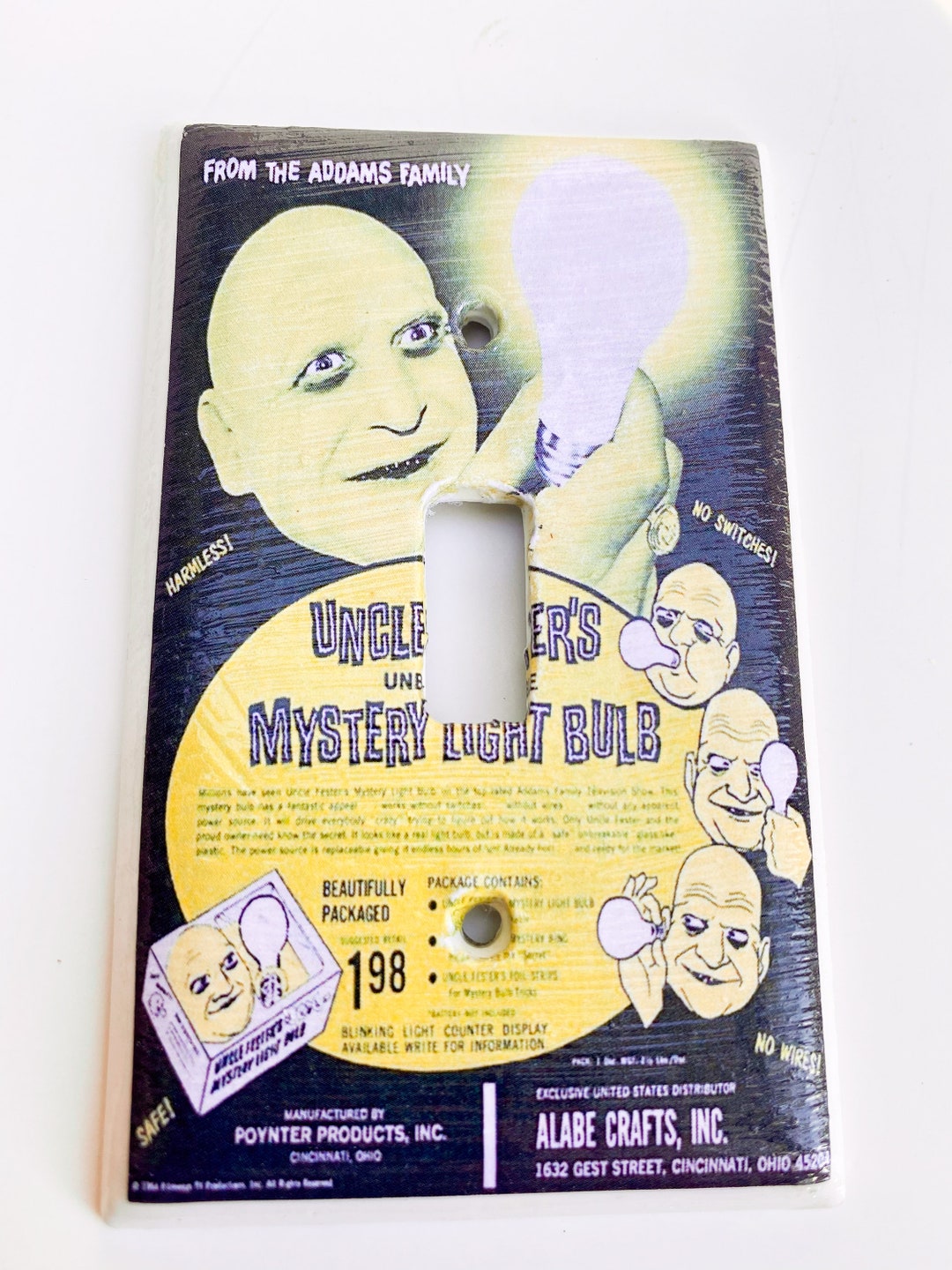 Buy Uncle Fester Mystery Light Bulb Light Switchplate Addams Online in ...