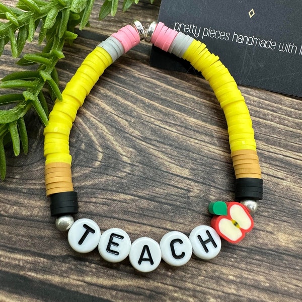 Beaded Teacher Bracelet - Etsy