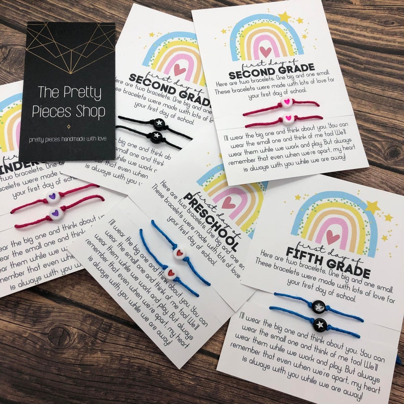 First Day of School Bracelets Kindergarten Bracelets First - Etsy